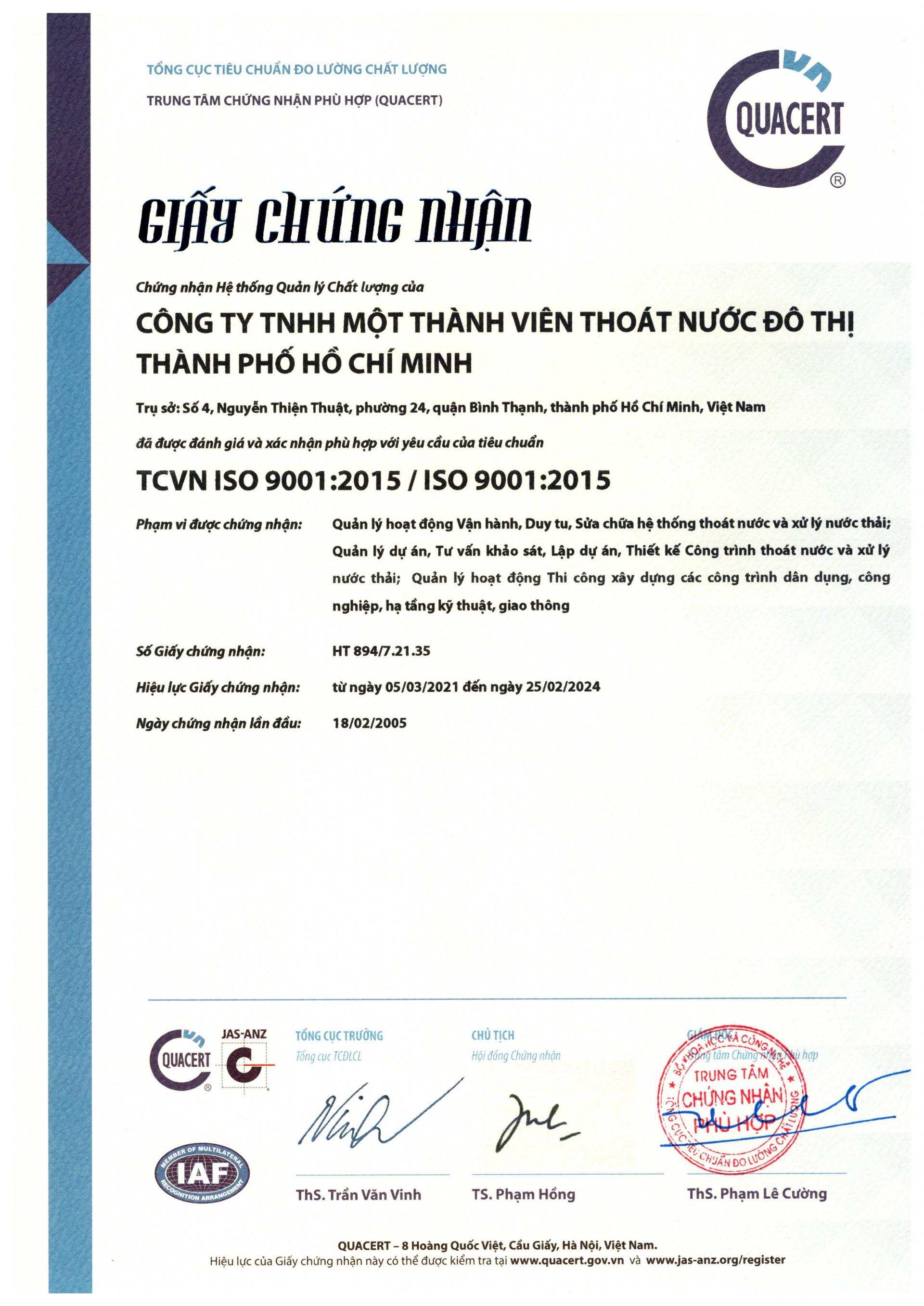 Chứng nhận ISO